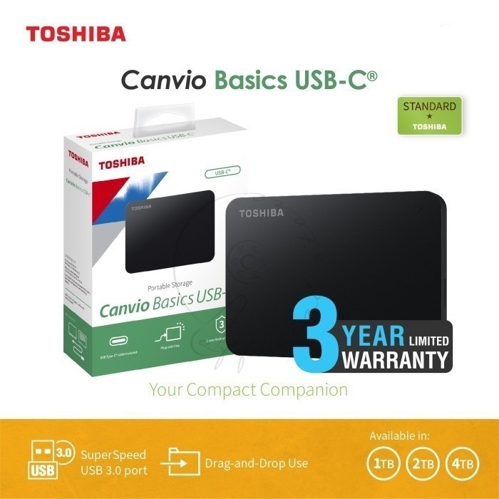 Jual Harddisk External / HDD Toshiba Canvio Basic A3 USB-C 1TB / 2TB | Shopee Indonesia