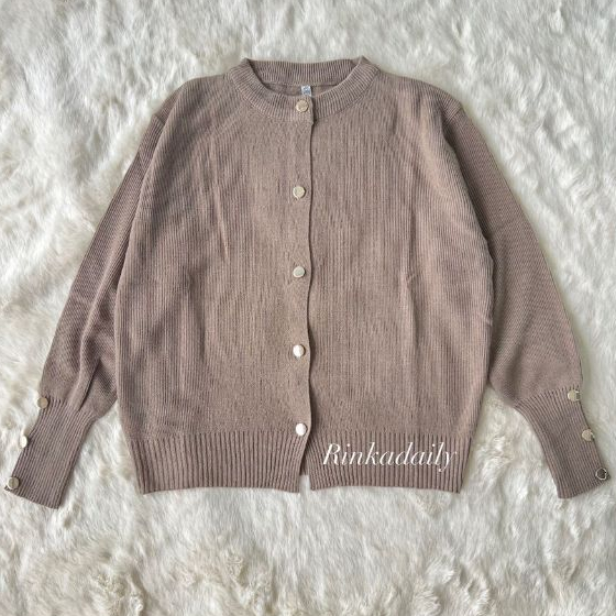 Jual Tarla Cardigan Basic Kancing Gold Tebal Premium | Shopee Indonesia