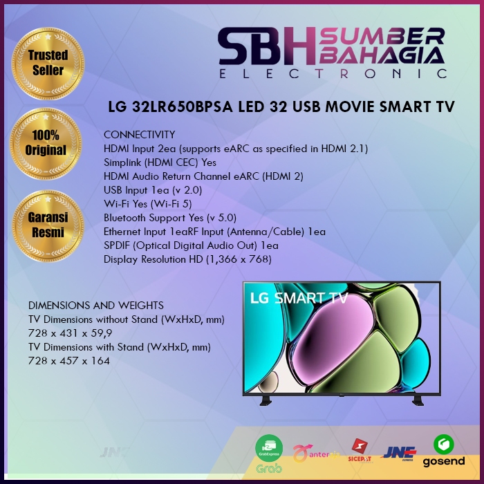 Jual LG 32LR650BPSA LED 32 USB MOVIE SMART TV (NEW) (KHUSUS BANDUNG ...