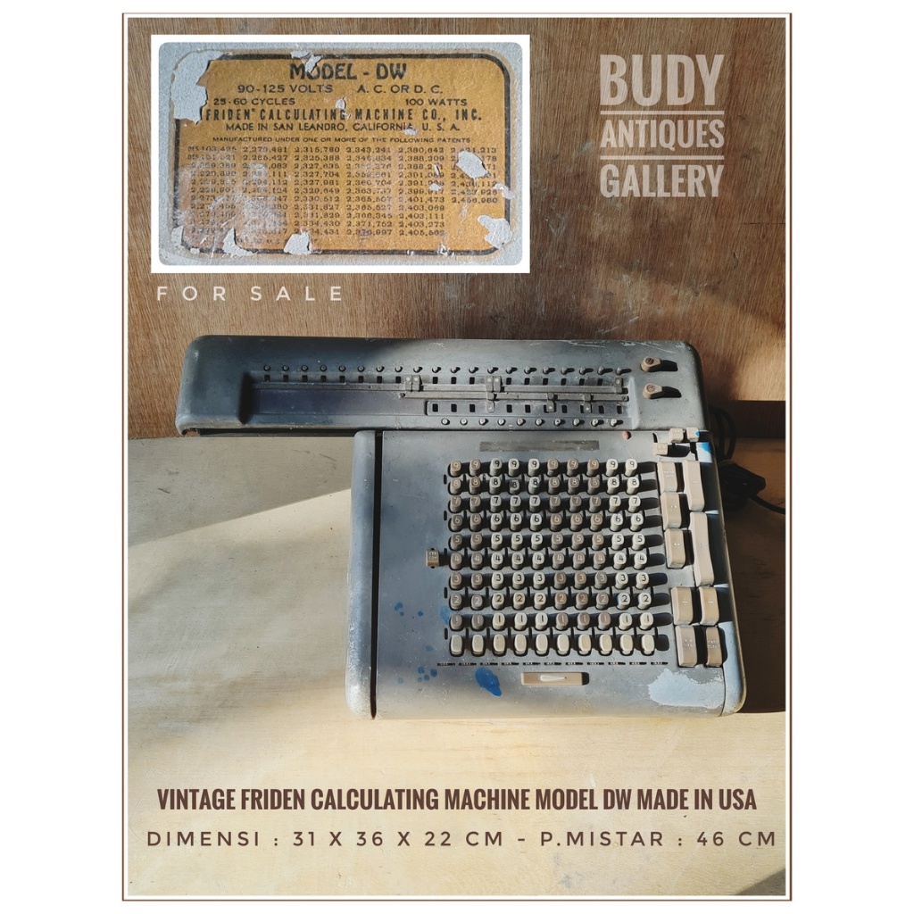 Jual Vintage Friden Calculating Machine Model DW Made In USA - Display ...