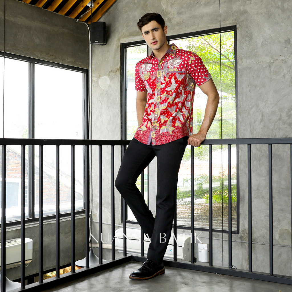 Jual Nuansa Batik Hem Batik Pria Lengan Pendek Bahan Katun Stretch ...