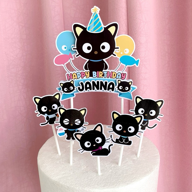 Jual Cake Topper 3D Karakter Chococat Choco Cat Kucing Hitam Hiasan Kue ...