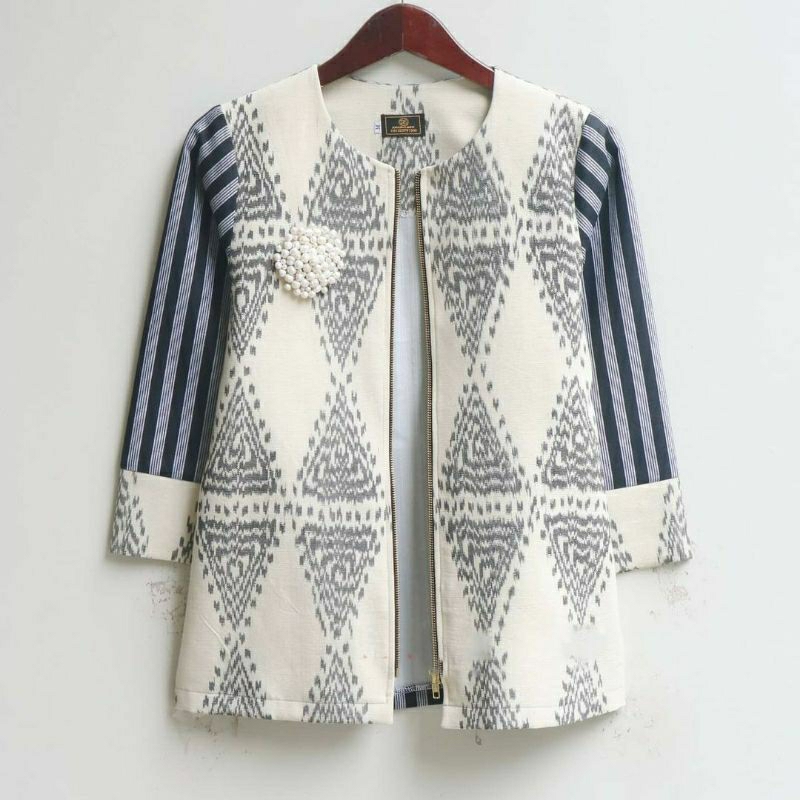 Jual Blazer tenun blazer wanita outer tenun baju kantor atasan kerja ...