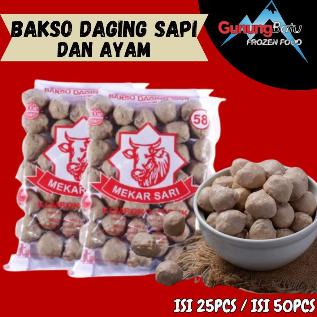 Jual MEKAR SARI BAKSO DAGING SAPI DAN AYAM / NIKMATO ISI 50PCS/ VIVA ...