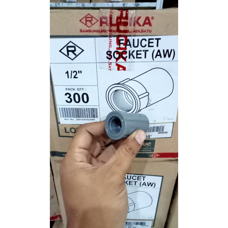 Jual FAUCET SOCKET AW 1/2"/FITTING PVC RUCIKA/SOCKET/SOK DRAT DALAM ...