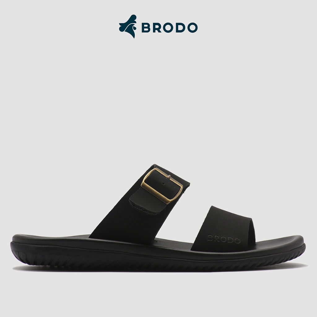 Jual BRODO - Sandal Santoni Full Black | Shopee Indonesia