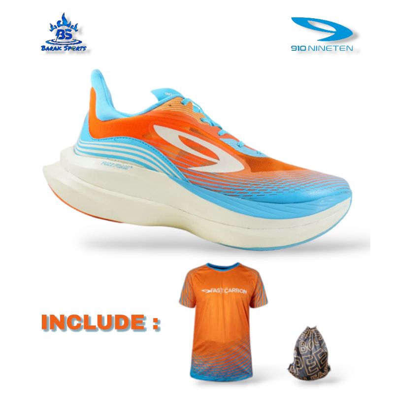 Jual Sepatu lari 910 Nineten Original HAZE PRO CARBON PLATE - ORANGE ...