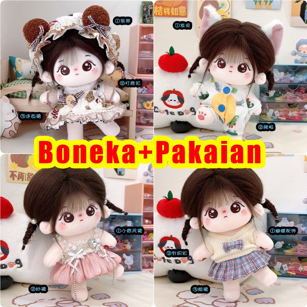 Jual [boneka + pakaian] 20CM Cotton Doll Sweet Cotton Doll Plush Doll ...