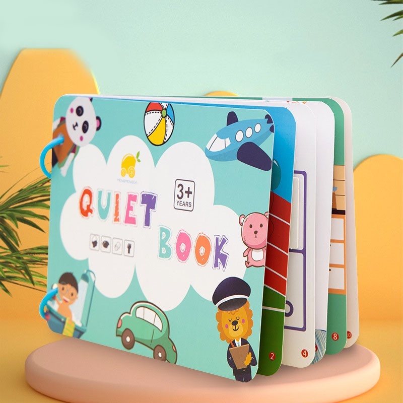 Jual English Quiet Book DIY Busy Activity Book Velcro Buku Worksheet ...