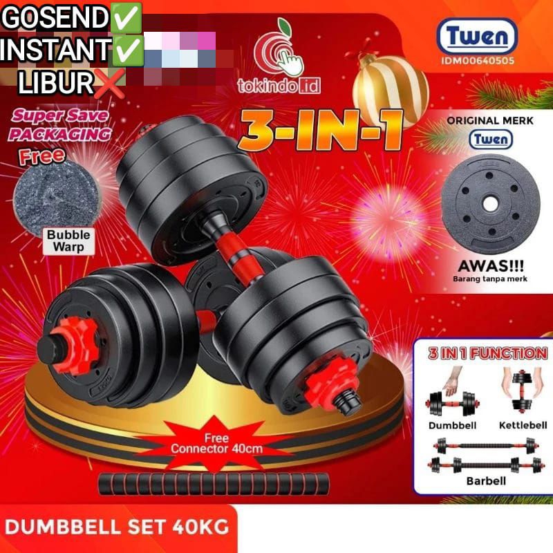 Jual dumbbell adjustable 40kg Twen Barbel alat fitness angkat beban dumbel dumbell dumbbell ...