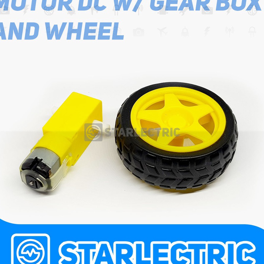 Jual Penawaran Menarik Motor DC Gearbox Kuning Dan Roda Smart Car Robot ...