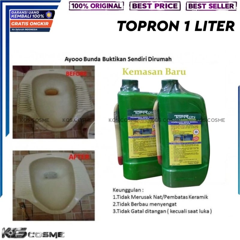 Jual ORIGINAL TOPRON CLEAN POWER 1L Pembersih Toilet Porselin Lantai ...
