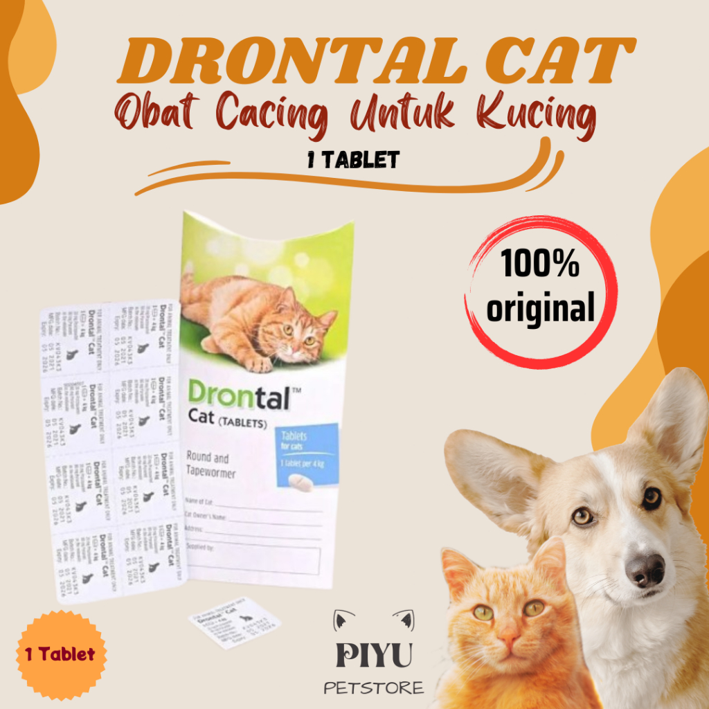 Jual Drontal Cat Obat Tablet Obat Cacing untuk Kucing (1 Tablet/Pil ...