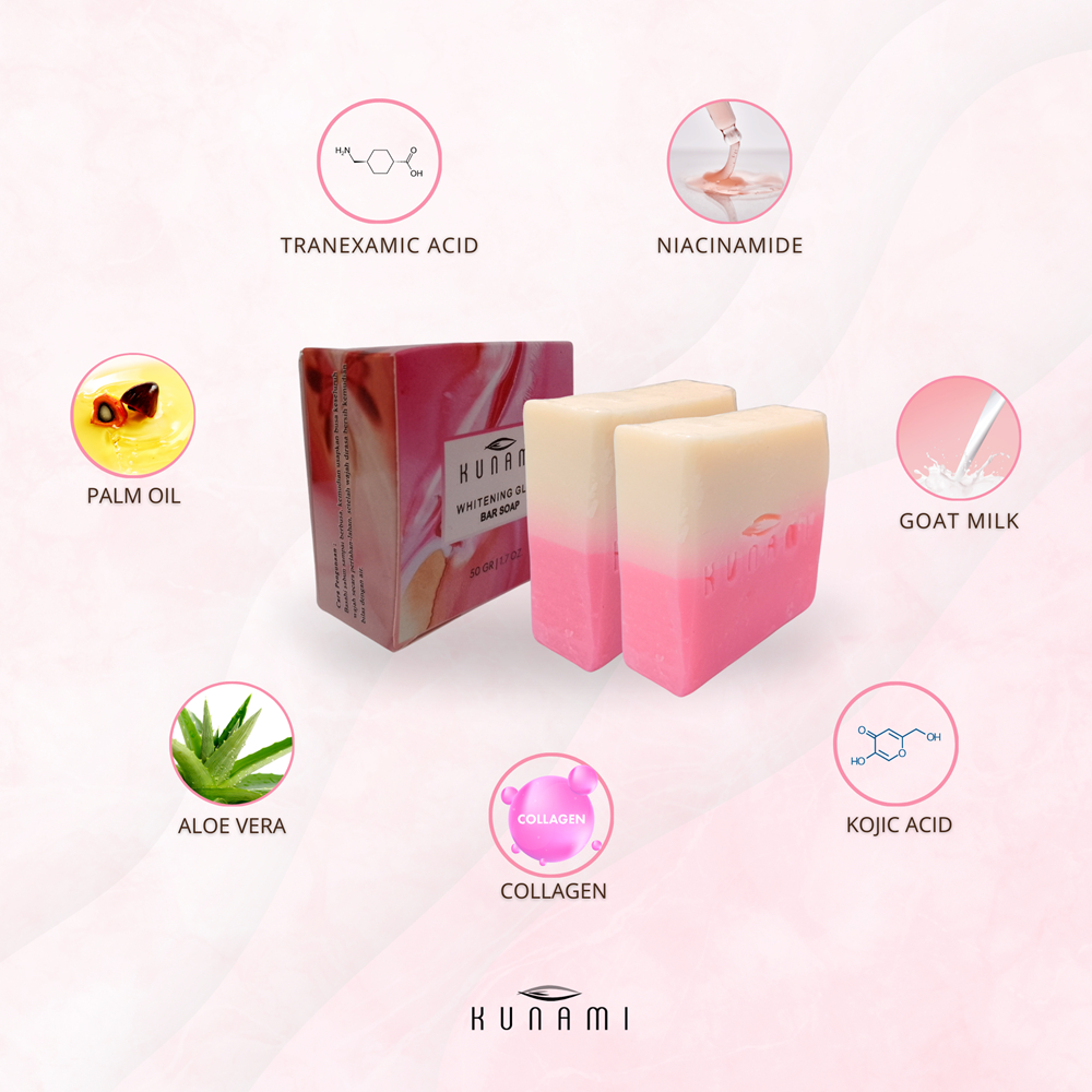 Jual [KUNAMI] Whitening Glow Bar Soap - Sabun Flek - Sabun Pemutih | Shopee Indonesia