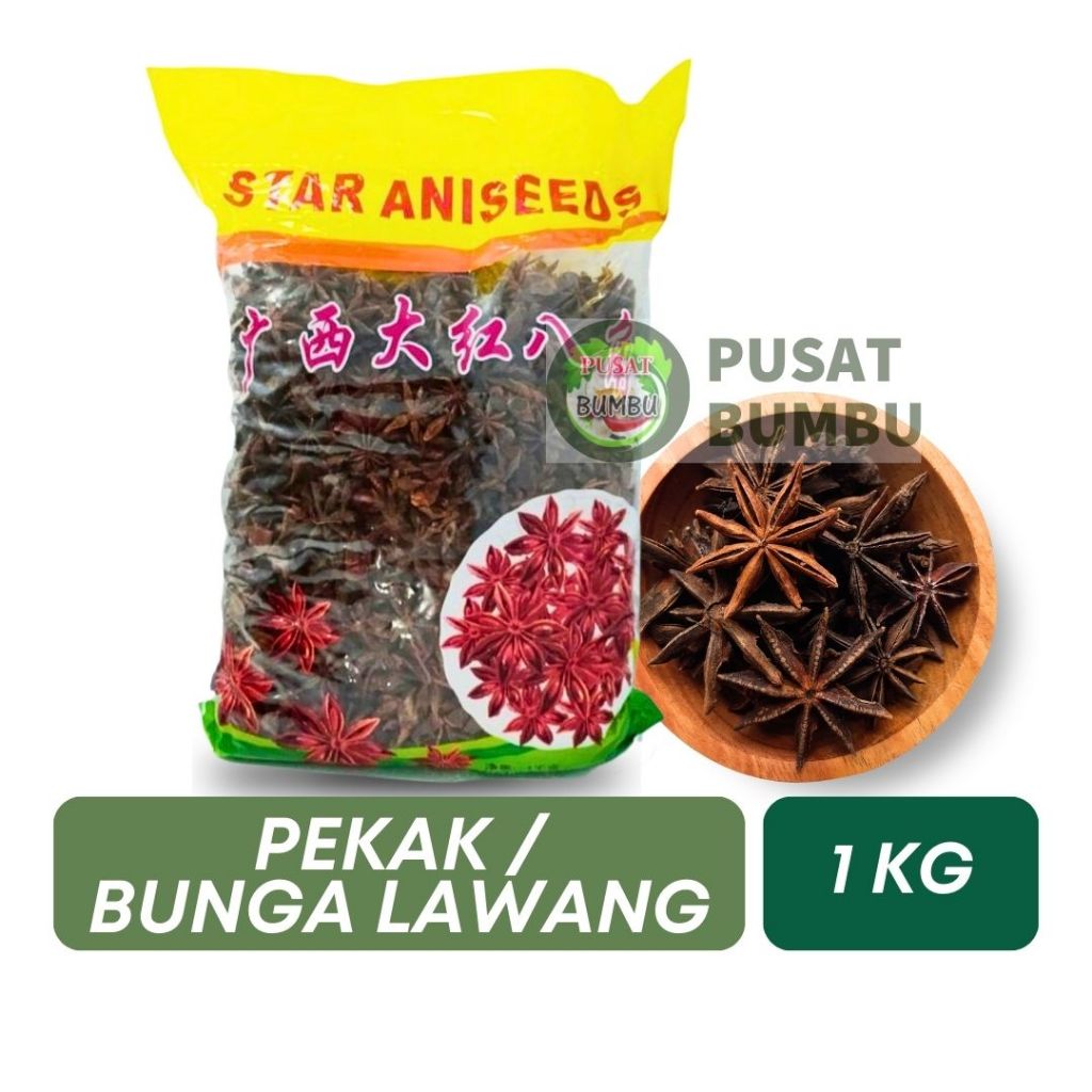 Jual Pekak / Bunga Lawang 1Kg / Whole Star Anise / Bumbu Rempah / Pusat ...