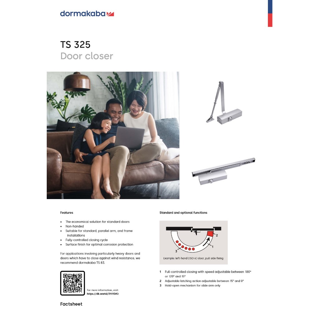 Jual Door Closer Dormakaba TS 325 Slide Arm Hold Open TS325 Penutup ...