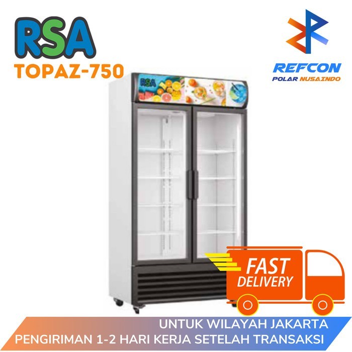 Jual Display Cooler RSA Topaz 750 / Topaz750 Showcase 2 Pintu 730 Liter ...