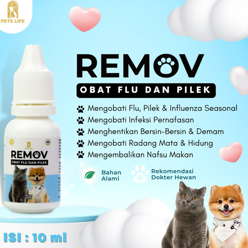 Jual Remov Obat Flu Pilek Kucing Anjing Hewan 10ml Mata Bengkak ...
