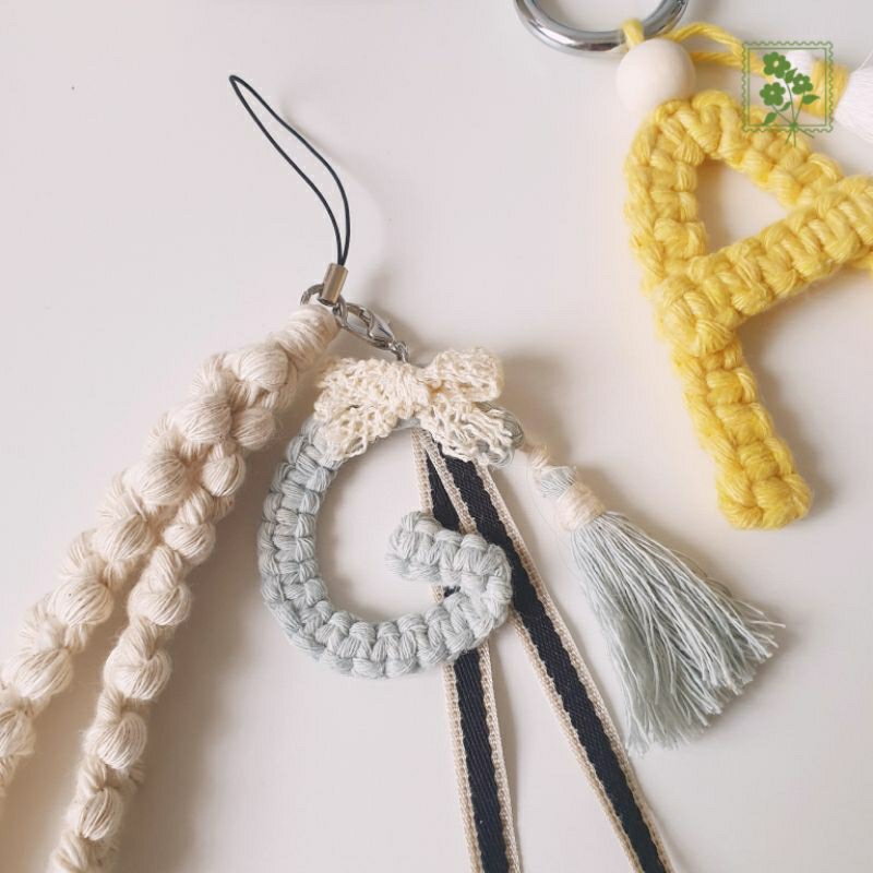 Jual [MAME] Macrame Alphabet Series - Keychain - Phone Strap | Shopee ...