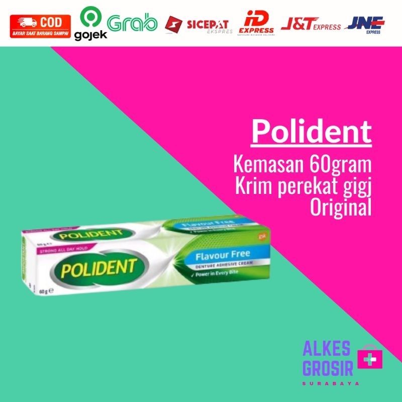 Jual Polident Lem Gigi Palsu 60 Gram ORIGINAL Krim Perekat Gigi Tiruan ...