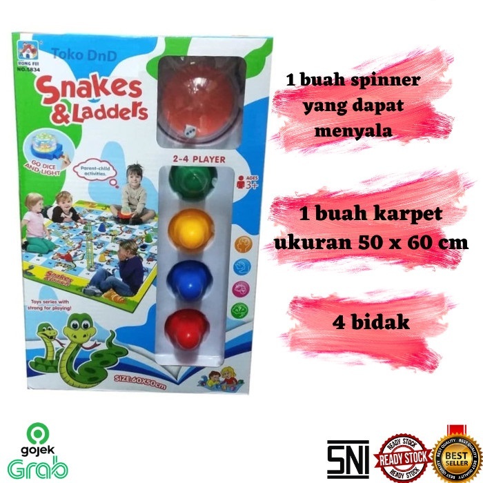 Jual Mainan Anak - Snakes & Ladders Family Game Ular Tangga Karpet ...