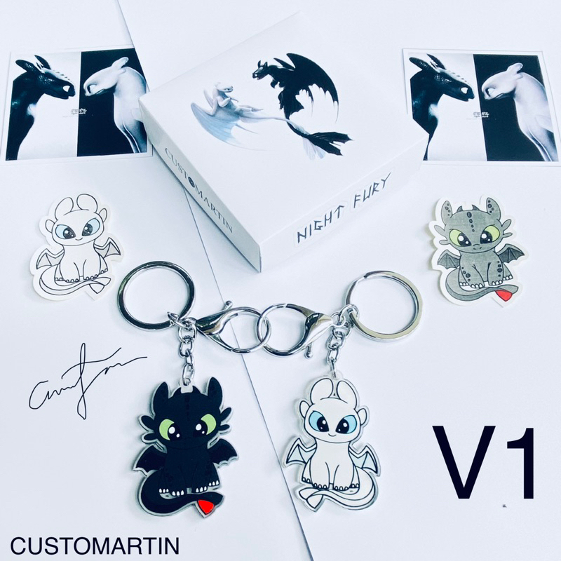 Jual Night Fury Couple Keychain | Gantungan Kunci / Tas Night fury ...