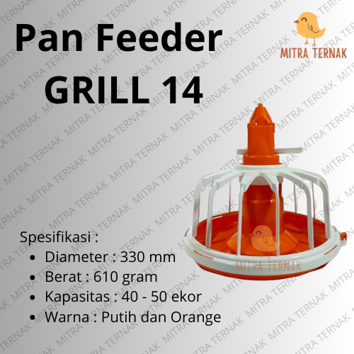 Jual Pan Feeder Orange Grill 14/ Pan Feeder Newline / Tempat Pakan Ayam Otomatis / Alat Ternak ...