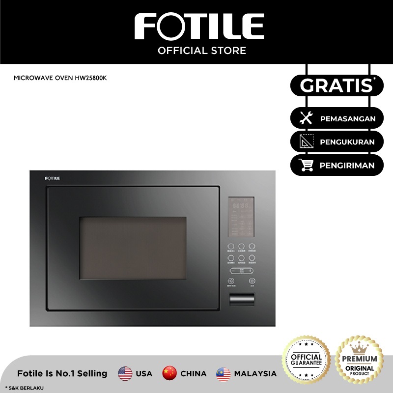 Jual FOTILE Microwave Oven Tanam - HW25800K-03BG - Grill Mode ...