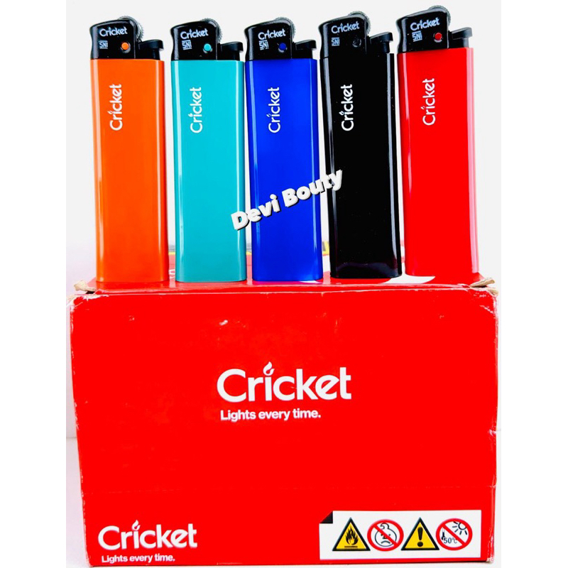 Jual Korek CRICKET 3 warna dan CRICKET POLOS (tanpa merk) isi 50 pcs ...