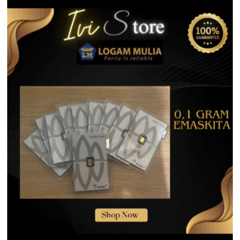 Jual LM Micro Gold Antam 0,1Gram Logam Mulia Hartadinata | Shopee Indonesia