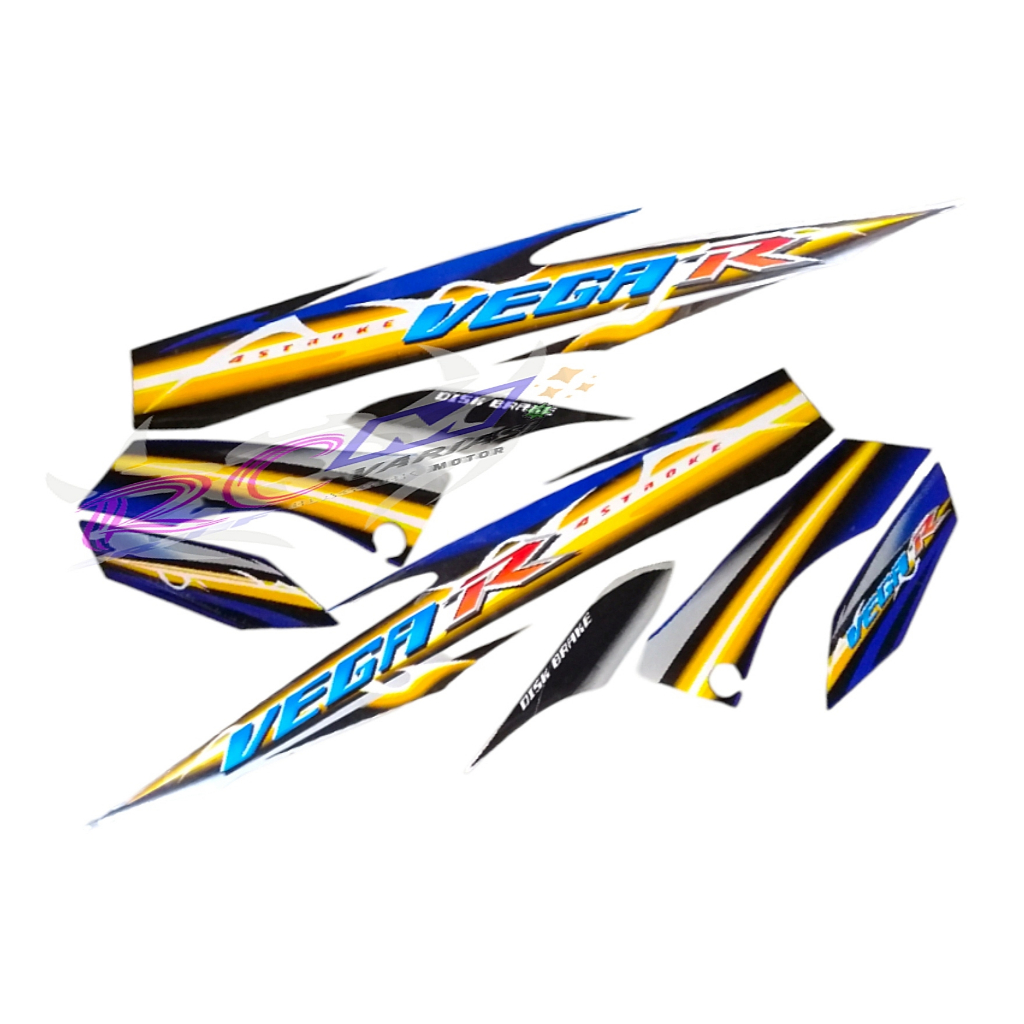 Jual Sticker bodi Yamaha Vega R New 2007 Biru Silver stiker Lis polet ...