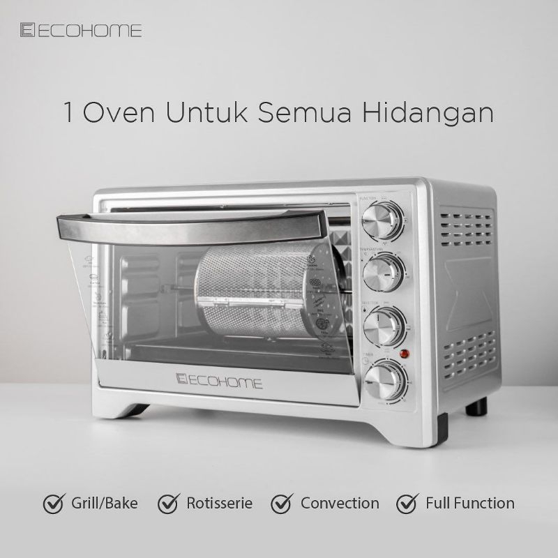 Jual ECOHOME Electric Oven 38L Low Watt Jumbo FREE PACKING KAYU - Air ...
