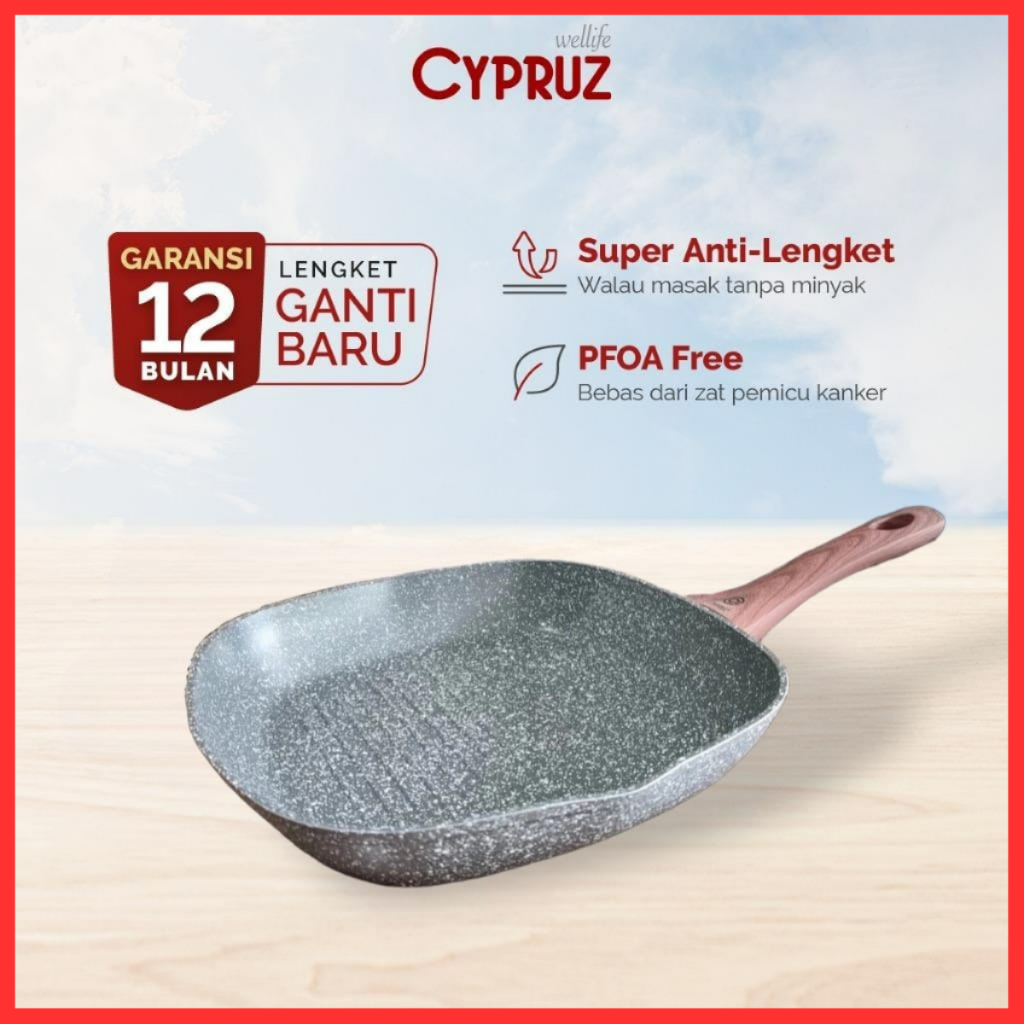 Jual cypruz grill pan 24 cm marble FP-0646 wajan anti lengket | Shopee ...