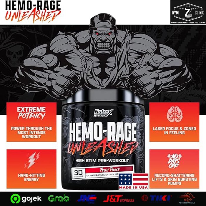 Jual Nutrex Hemo-Rage Unleashed High Stime 30 Serving - Sumplement Pre ...