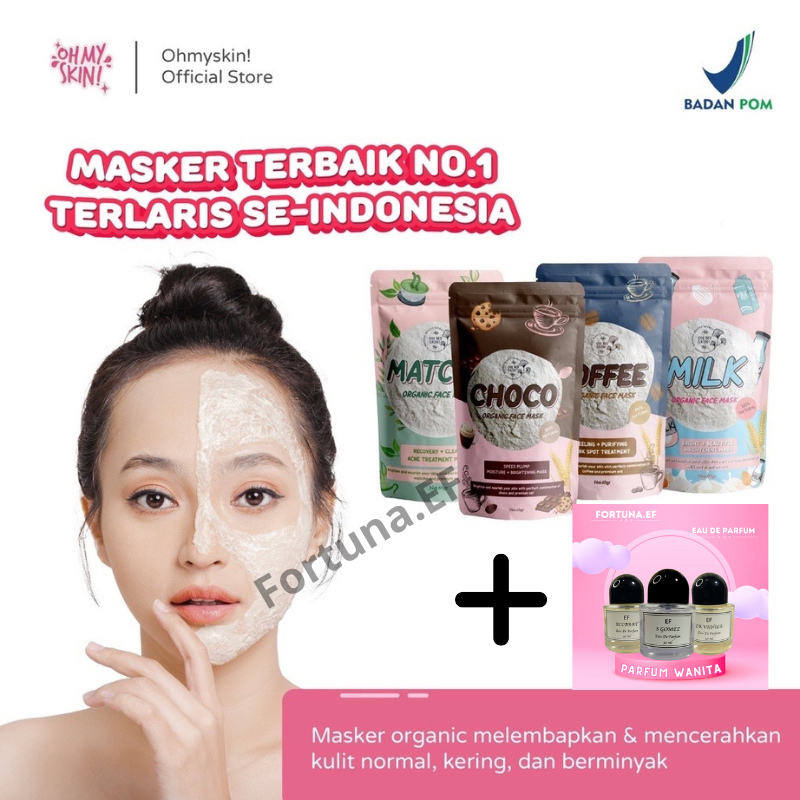 Jual MASKER Oh My Skin Organik | 65 g & 25 g True To Skin Matcha Multivitamin Wajah Fortuna.EF ...