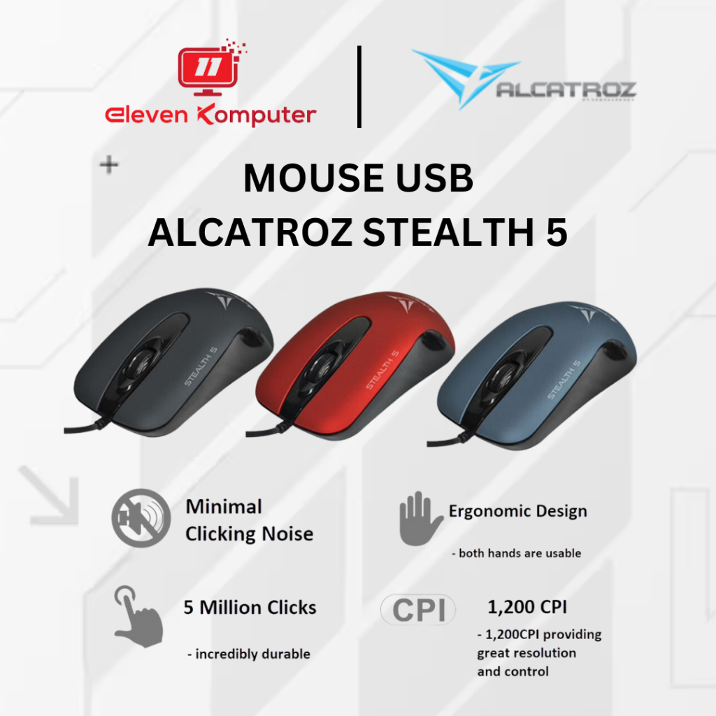 Jual Mouse USB Alcatroz Stealth 5 Silent | Shopee Indonesia