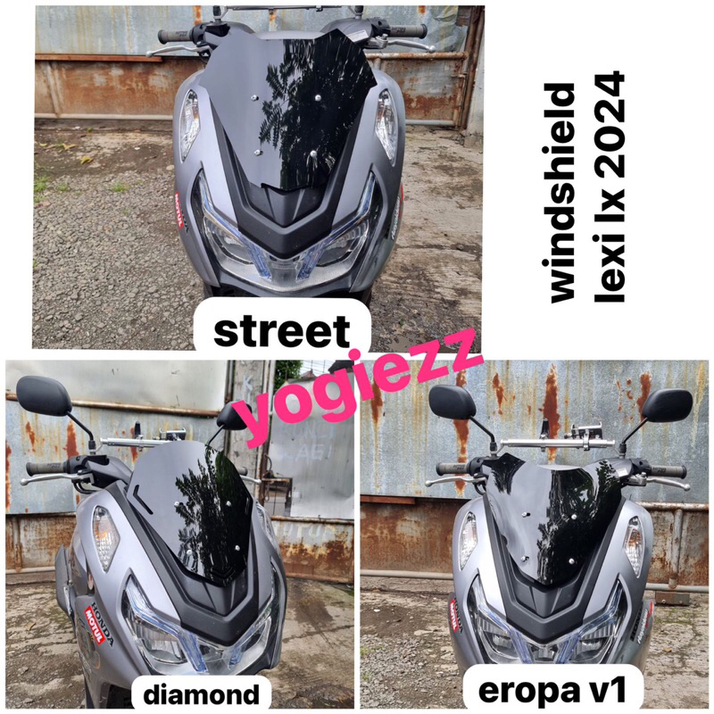 Jual windshield yamaha lexi LX model racing pendek visor lexi LX racing ...