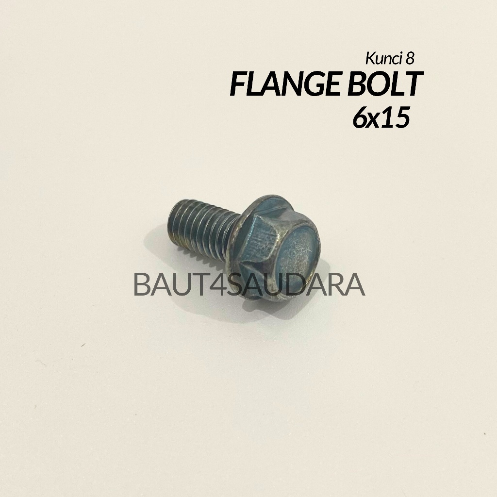 Jual Baut Flange Bolt Blok Mesin 6x15 Kunci 8 Hijau | Shopee Indonesia