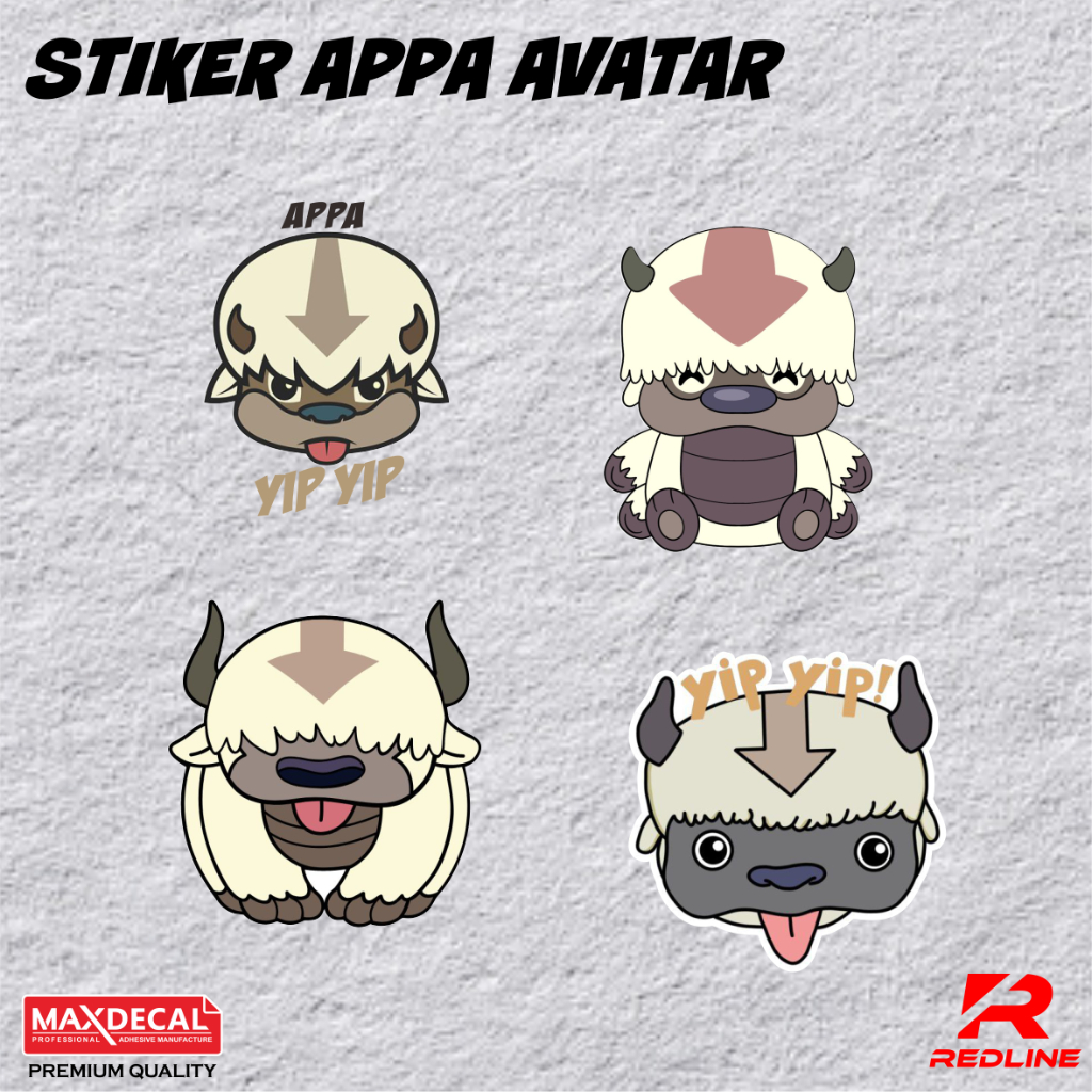 Jual Stiker Lucu Appa Avatar Printcut Stiker Tahan Air Harga Per Pcs ...