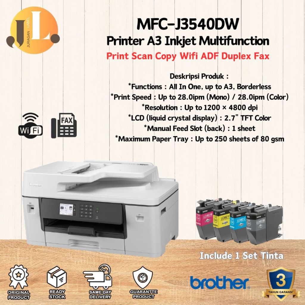 Jual Printer A3 Brother MFC-J3540DW All In One Inkjet Wifi ADF Duplex ...