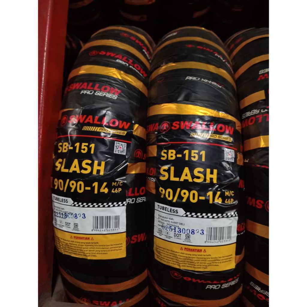 Jual BAN TUBELESS SWALLOW SB-151 SLASH UKURAN 90/90-14 SOFT COMPOUND ...