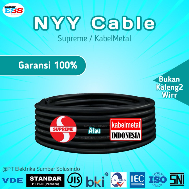 Jual Kabel Listrik NYY 4 x 95 mm2 - (Per meter) Tembaga Murni Premium ...