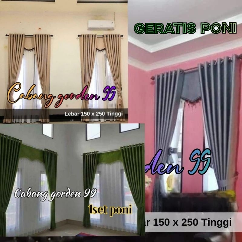 Jual Satu set Poni Gorden Layar Minimalis mewah Hordeng Poni Atas Pintu ...