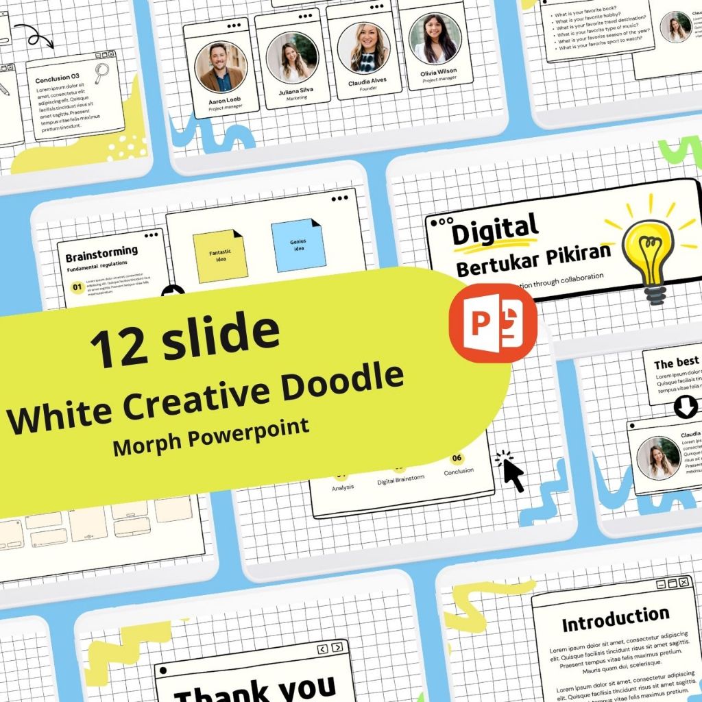 Jual White Creative Doodle Powerpoint - Template Power Point Doodle ...