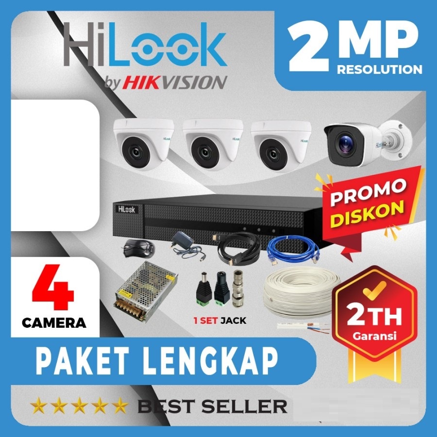 Jual PAKET CCTV HILOOK by HIKVISION 4 KAMERA 2MP LENGKAP TINGGAL PASANG ...
