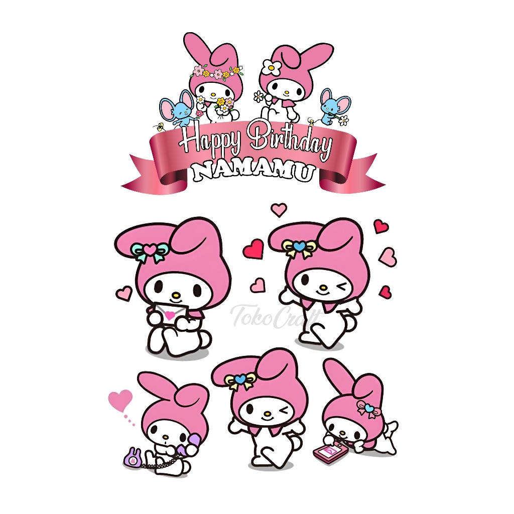Jual TOPPER CAKE KUROMI MY MELODY CINNAMOROLL HIASAN KUE ULANG TAHUN ...
