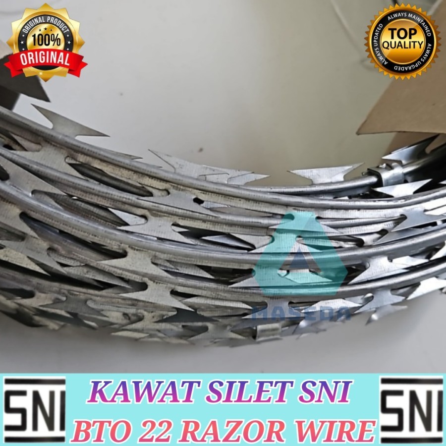 Jual Kawat Silet SNI BTO 22 Razor wire Kawat Anti Huru Hara Duri lapis ... Jual Kawat Silet SNI BTO 22 Razor wire Kawat Anti Huru Hara Duri lapis ...