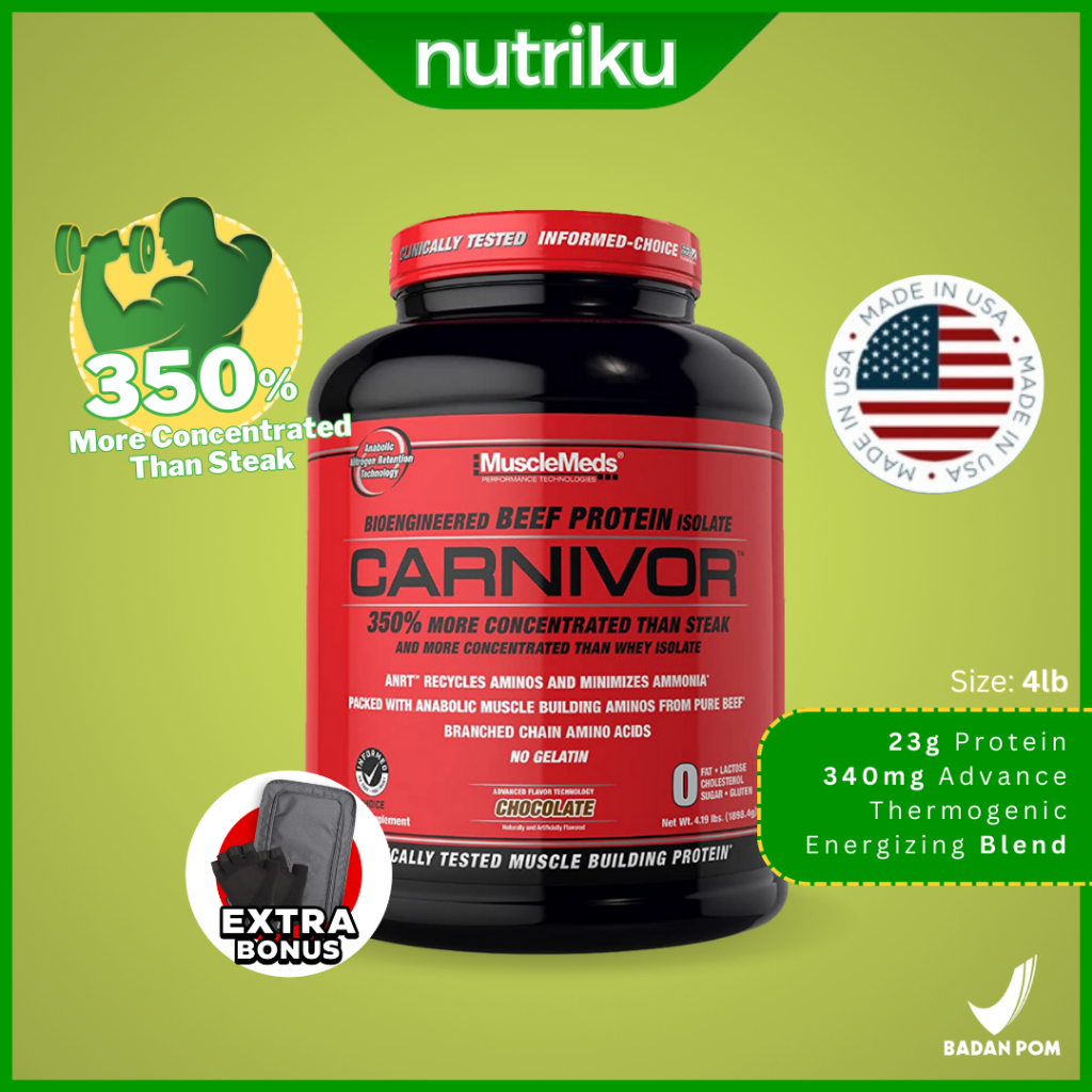 Jual Musclemeds Carnivor Whey Protein Beef 4 Lbs BPOM Suplemen Fitness ...