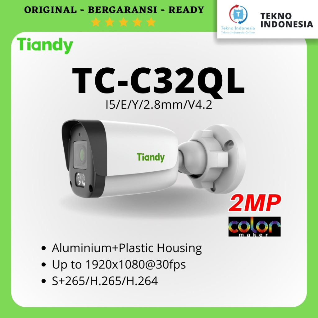Jual Tiandy TC C32QL Super Lite 2MP Colormaker Audio Fixed Bullet IP ...