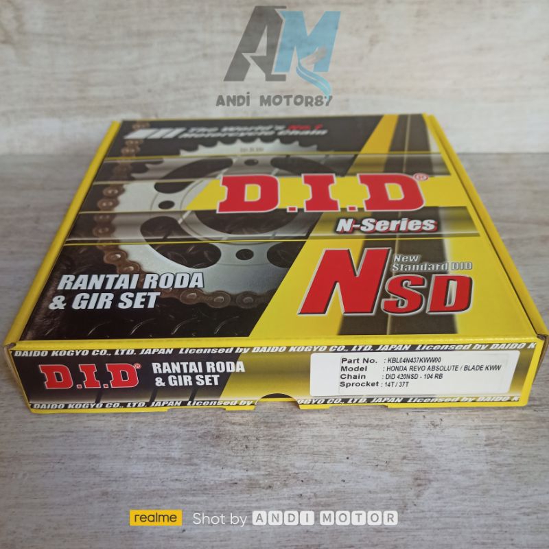 Jual Gear gir paket set DID Honda Revo absolute Revo New Blade KWW ...